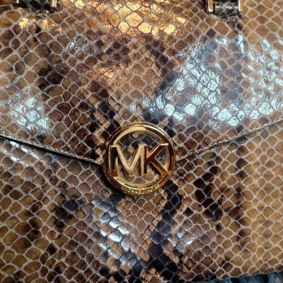 Michael Kors | Bags | Michael Kors Python Satchel With Shoulder Strap ...